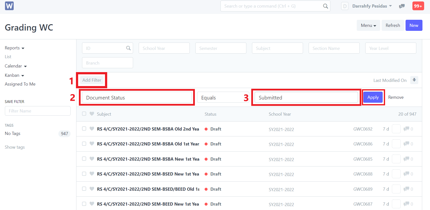 HOW TO EDIT SUBMITTED GRADES IN GRADING WC (College)